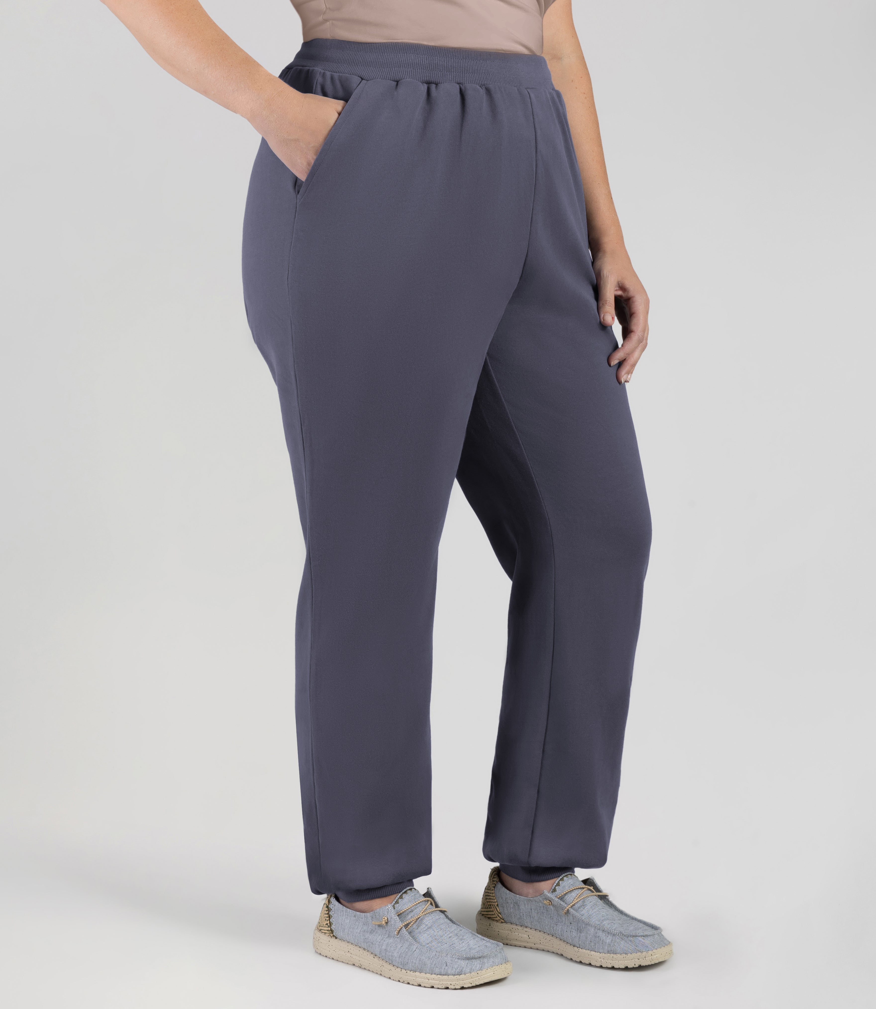 Legacy Cotton Casual Pocketed Jogger Classic Colors | JunoActive Plus Size Women's Activewear