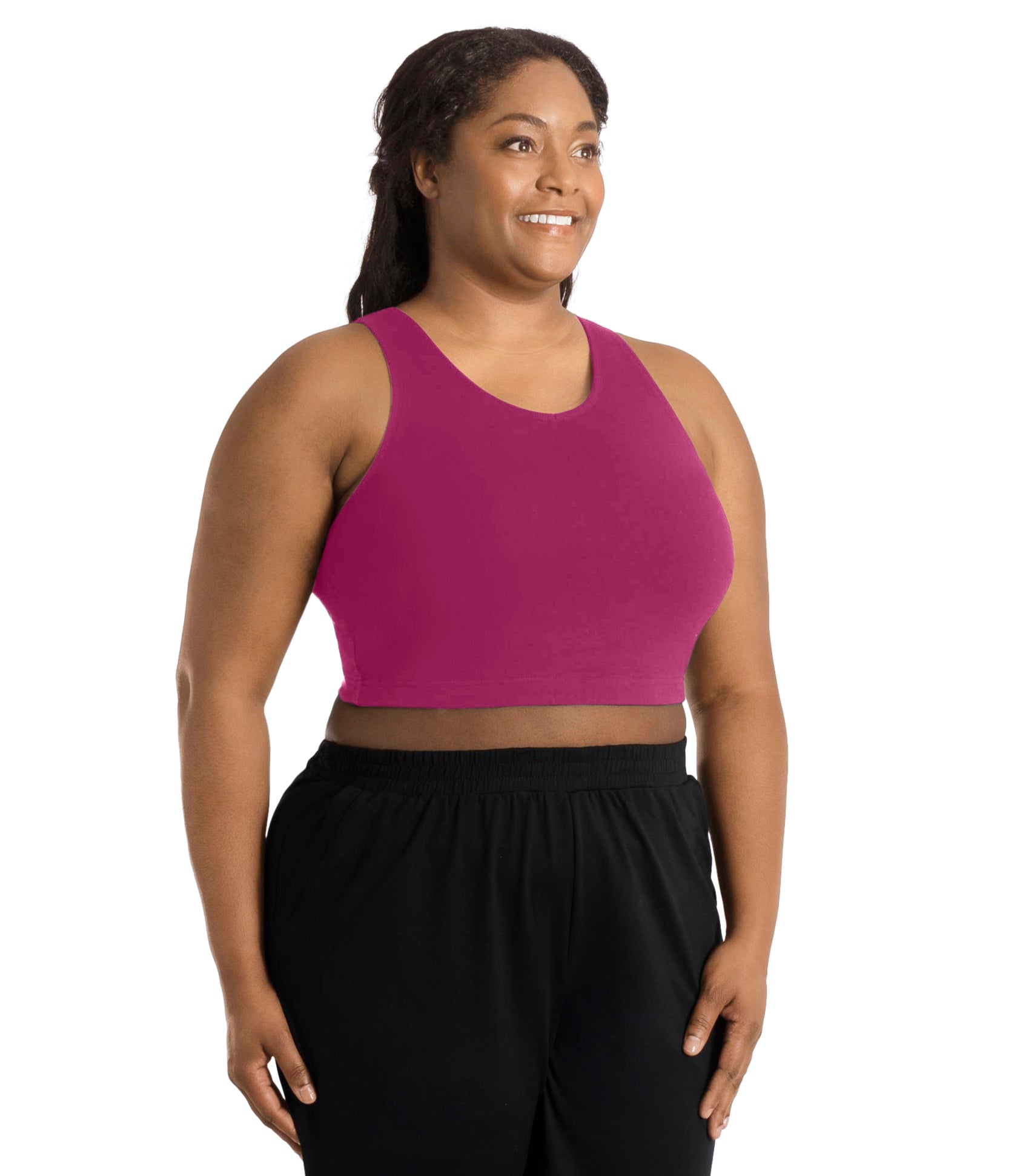 Stretch Naturals V-Neck Plus Size Bra Top Classic Colors | JunoActive ...